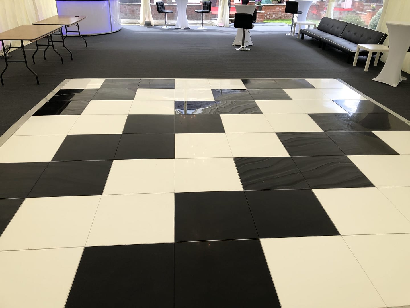 Black & White dance floor hire in Essex, Hertfordshire & Cambridge