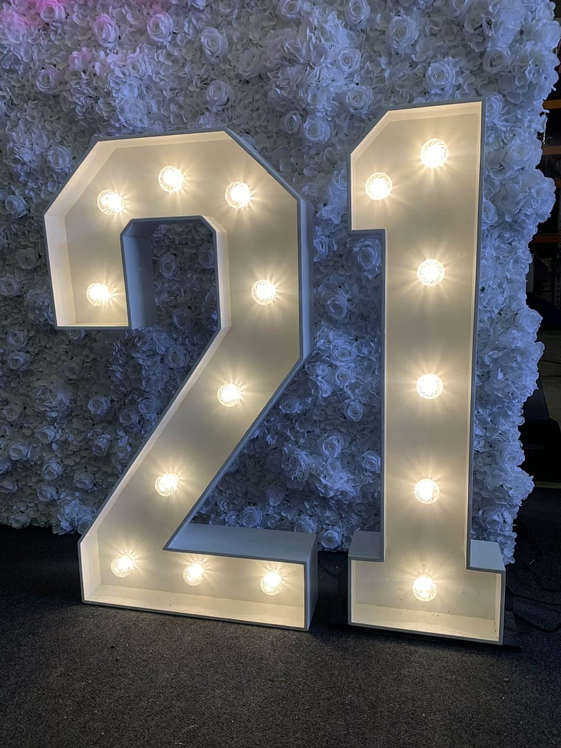 4ft Light up numbers - FURNITURE, DECOR & EVENT EQUIPMENT HIRE