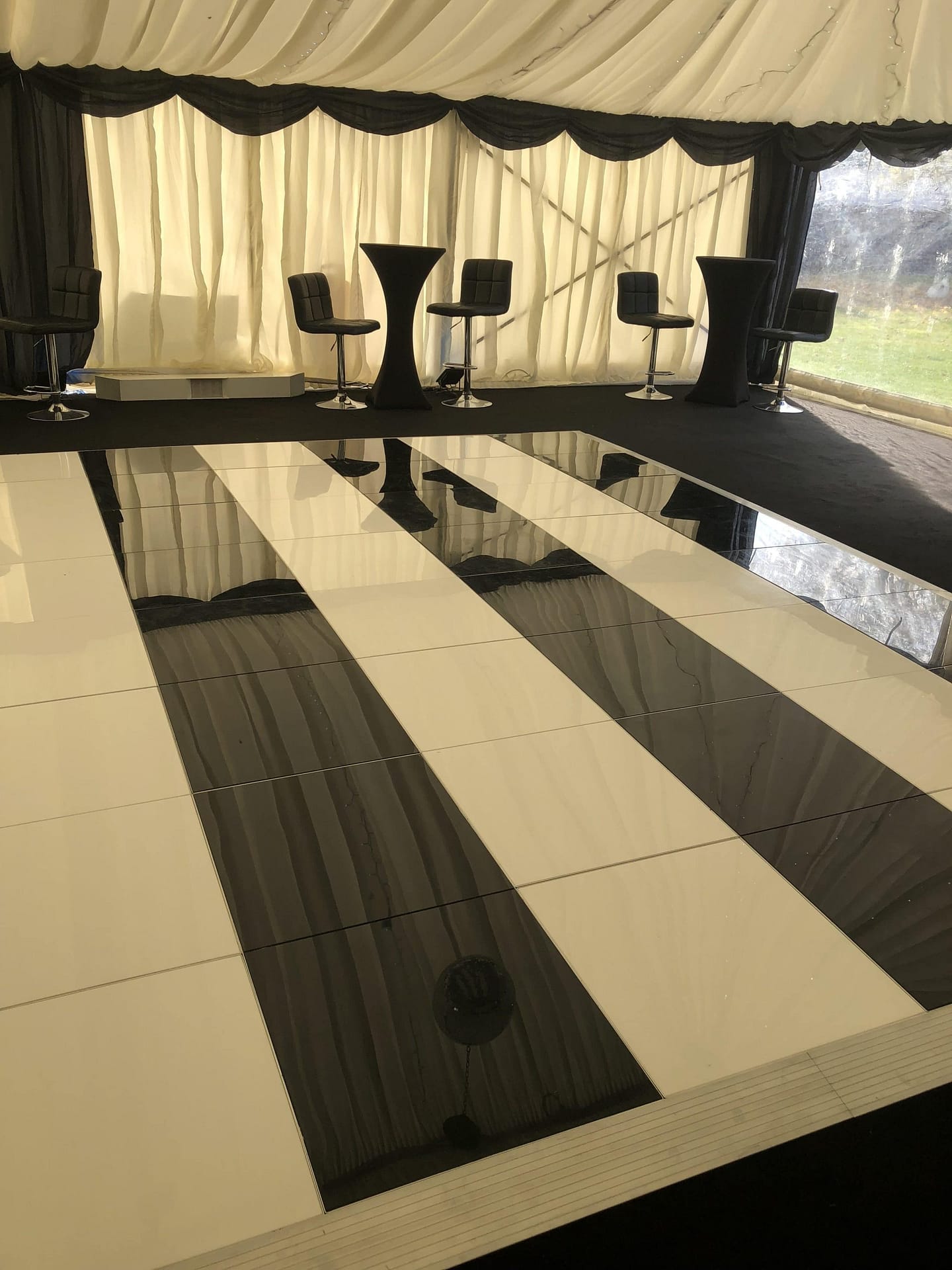 Black & White dance floor hire in Essex, Hertfordshire & Cambridge